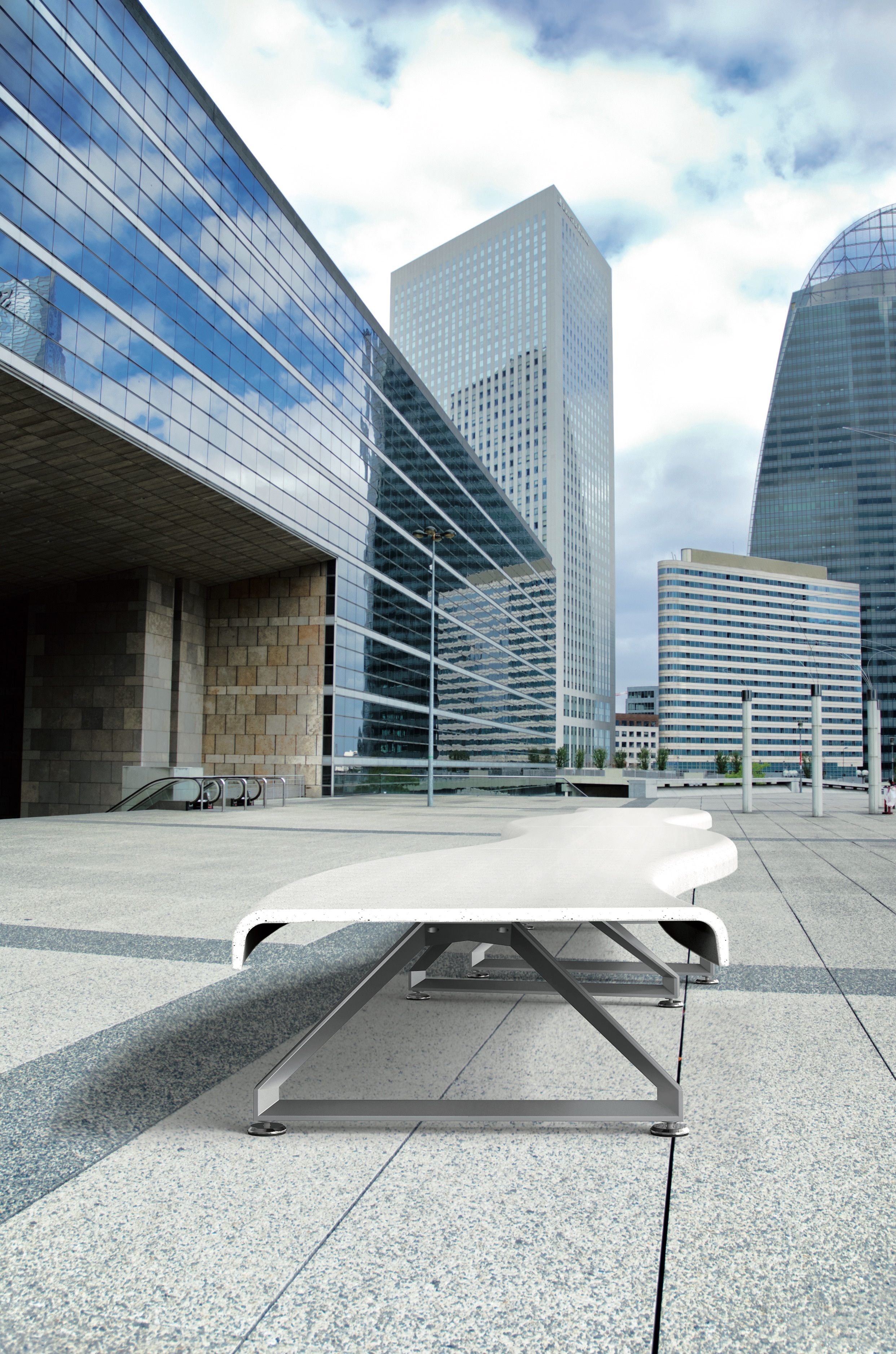 Air-Port CS UHPC Concrete Bench 4 | id created, Inc.