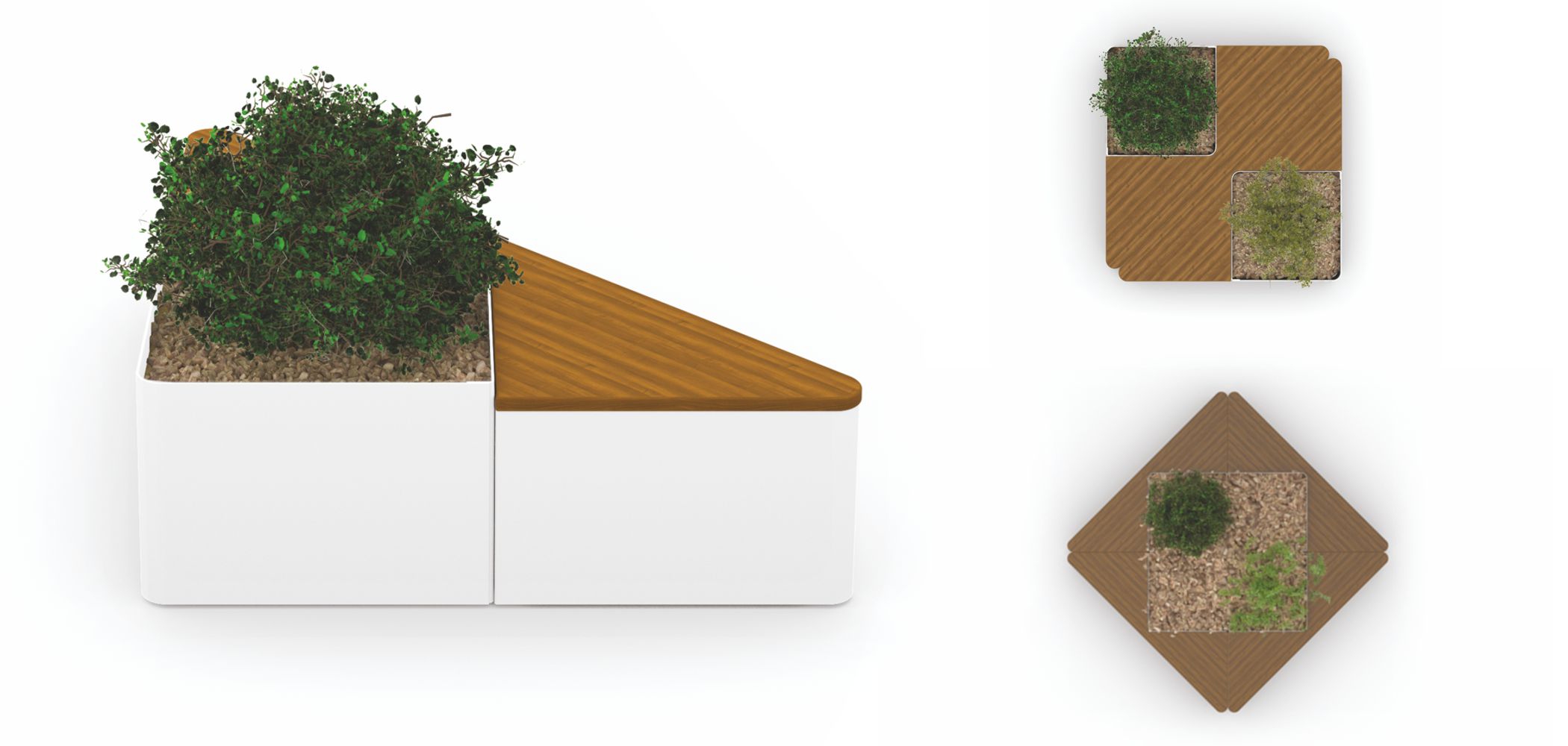 Triangle Planter/Bench 1 | id created, Inc.
