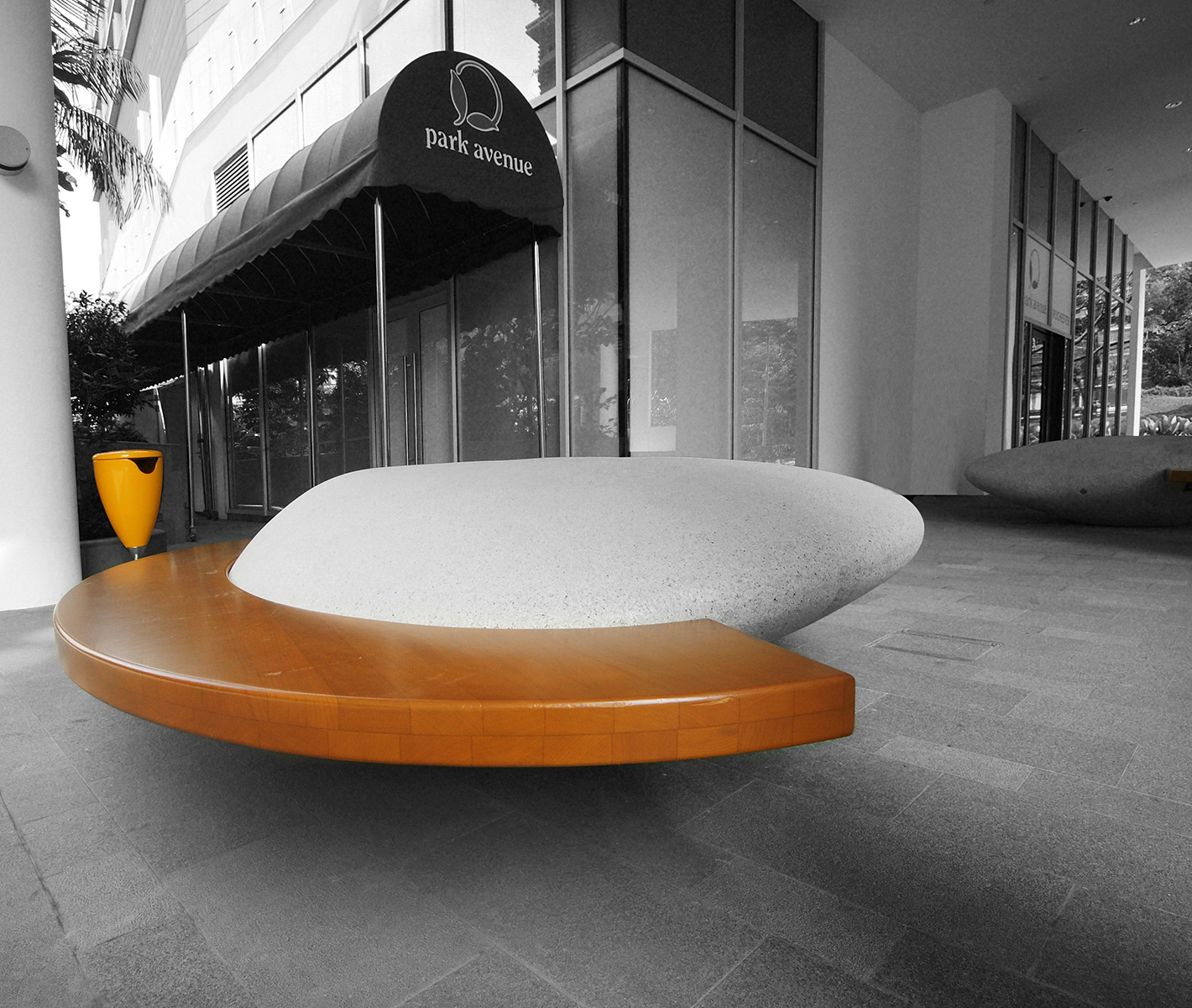 Moonstone with Wood Seat | id created, Inc.