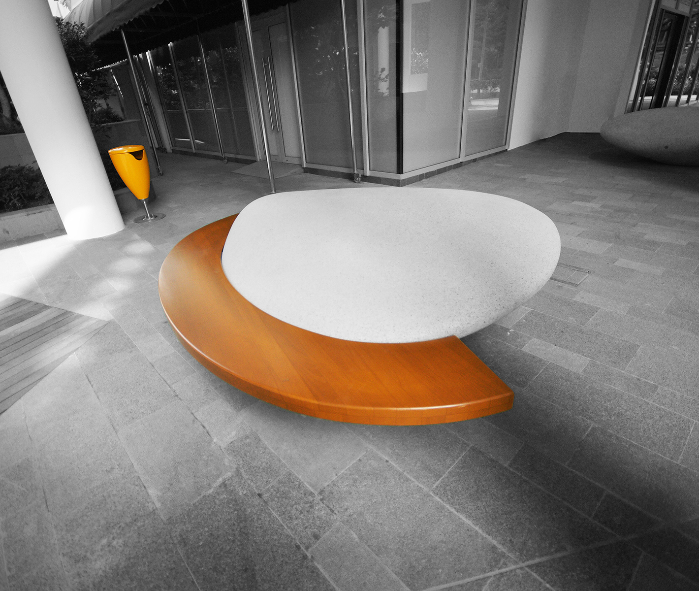 Moonstone with Wood Seat | id created, Inc.